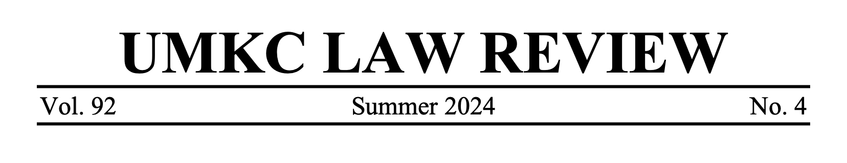 Volume 92.4 « UMKC Law Review